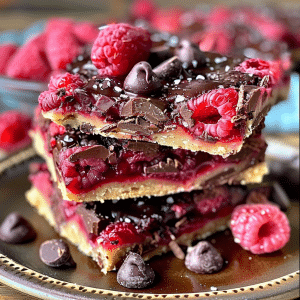 Dark Chocolate Raspberry Pie Bars - Recipes Smile
