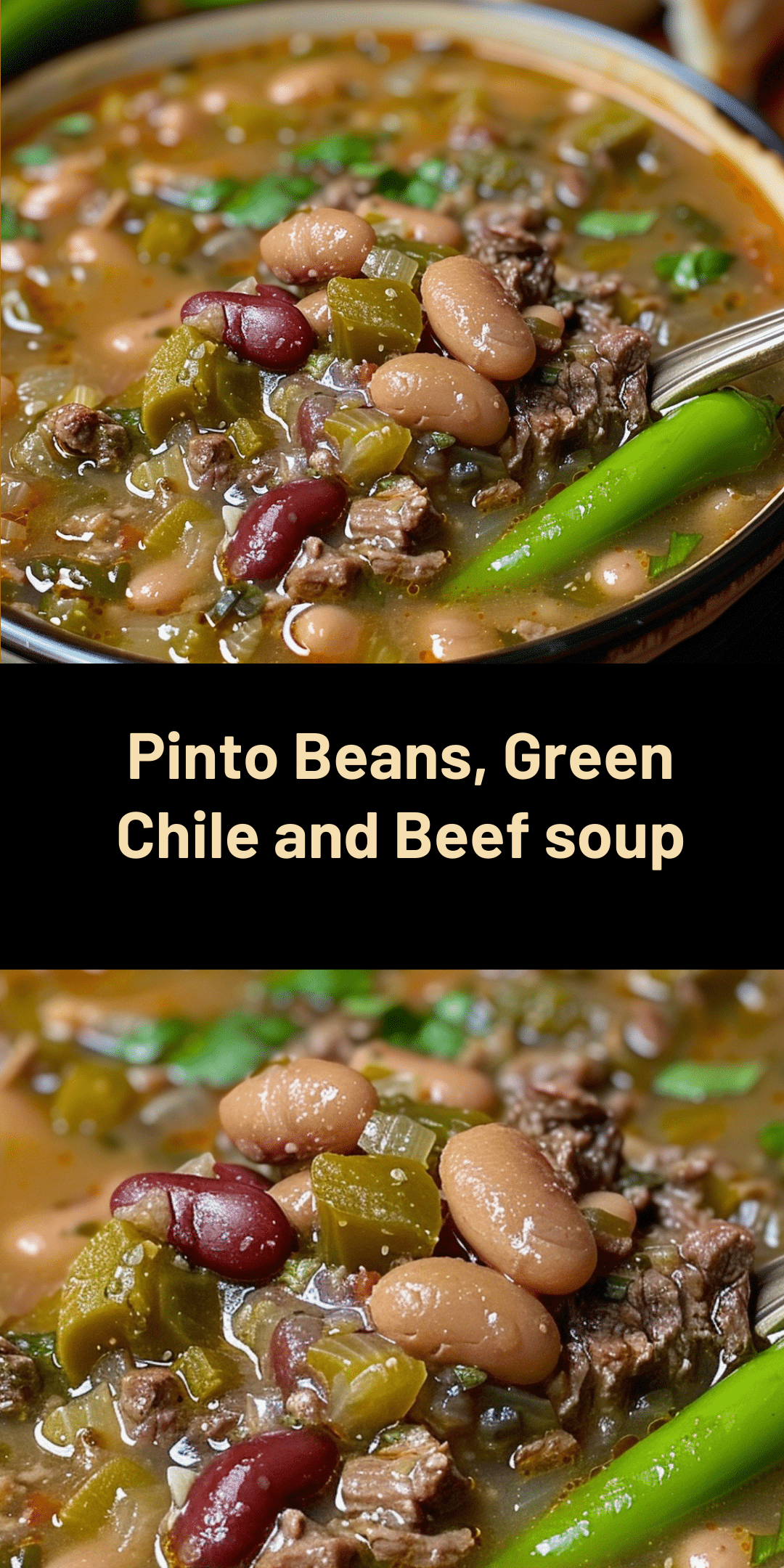 Pinto Bean, Green Chile, and Beef Soup - Recipes Smile