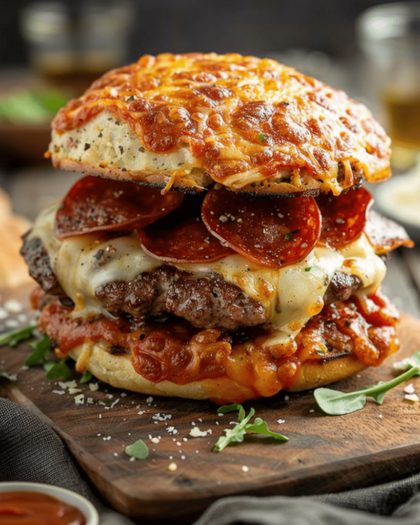 Pepperoni Pizza Burger - Recipes Smile