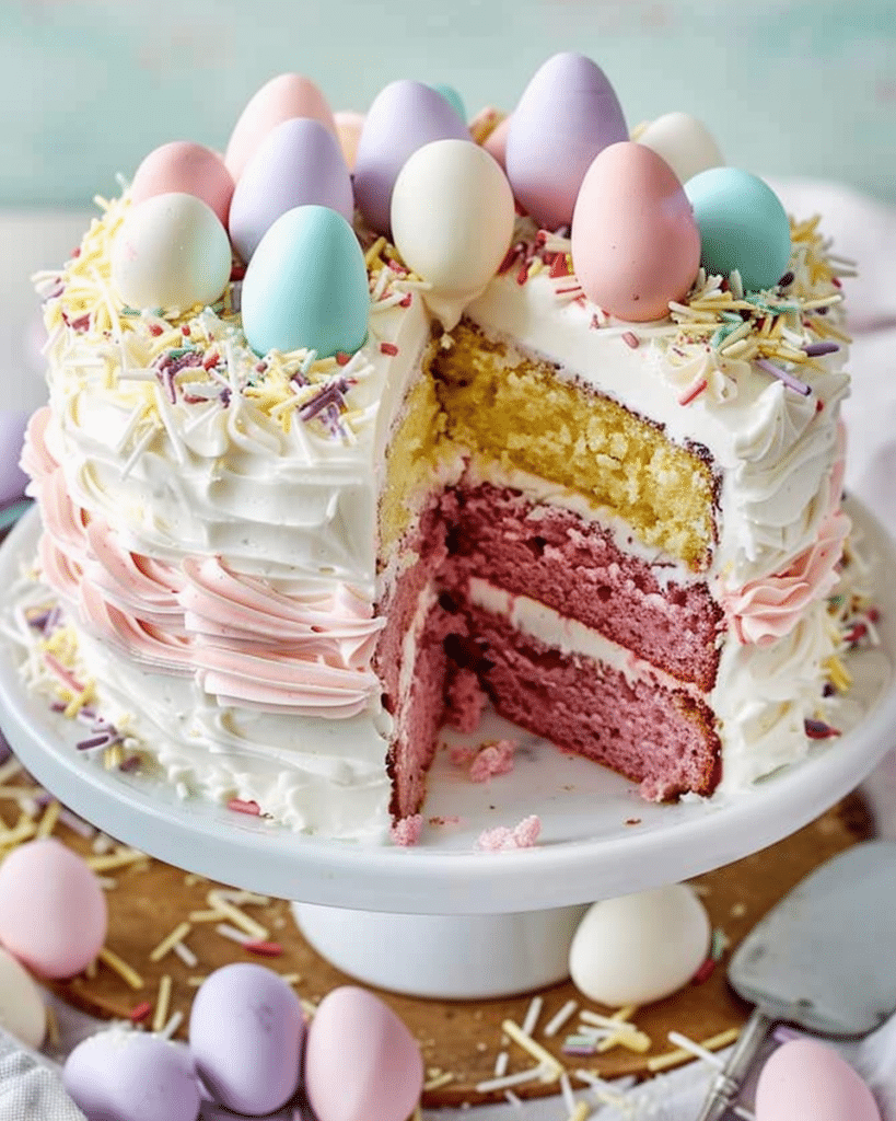 Easter Egg Layered Cake Recipe - Recipes Smile