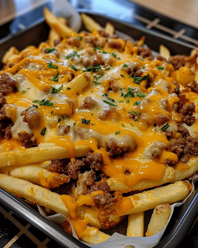 Cheesy Loaded Beef Fries - Recipes Smile