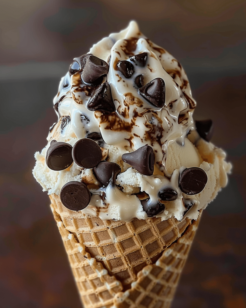 Chocolate Chip Cookie Dough Ice Cream Cone - Recipes Smile