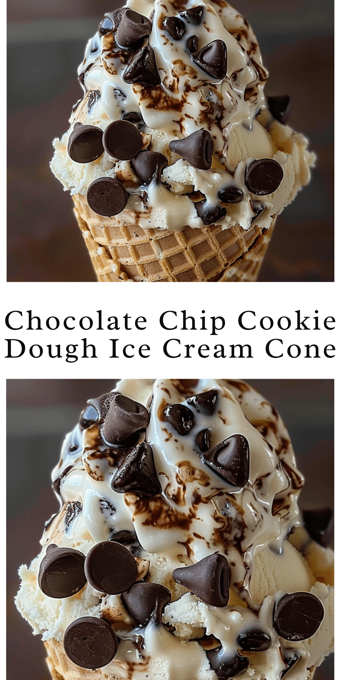 Chocolate Chip Cookie Dough Ice Cream Cone - Recipes Smile